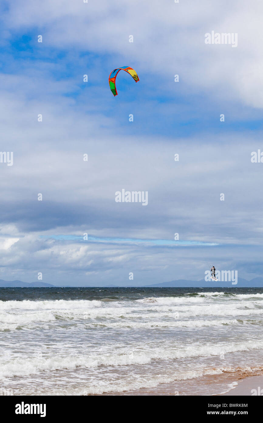 Kitesurfing at Machrihanish on the Kintyre Peninsula, Argyll & Bute ...