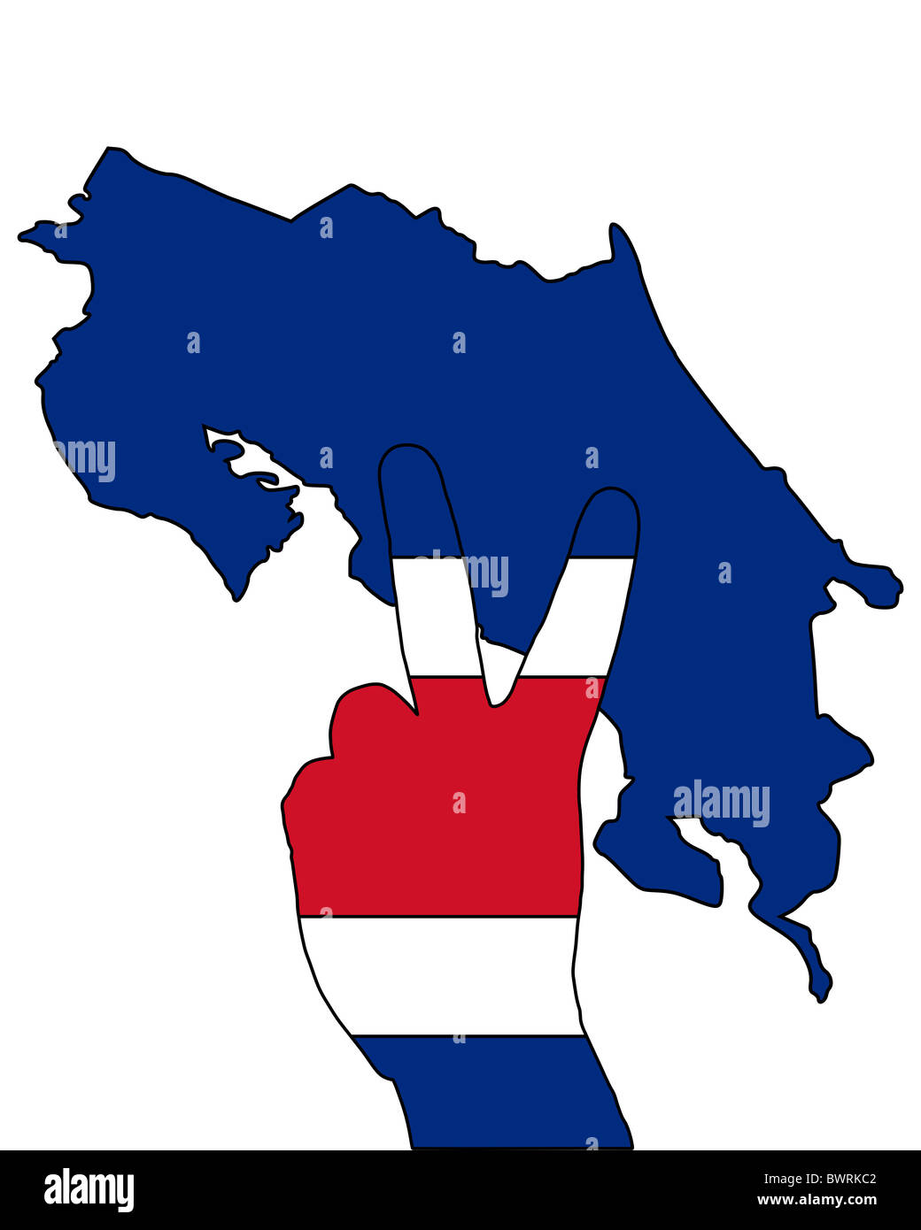 Costa Rica Hand Signal Stock Photo - Alamy