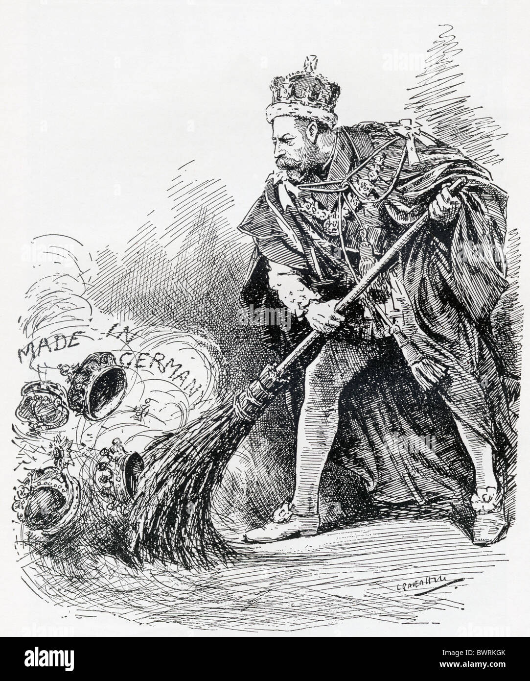 Cartoon from a 1917 edition of Punch magazine congratulating King ...