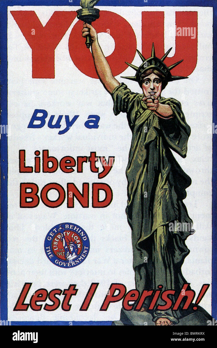 LIBERTY LOAN OF 1917 Poster for US Government's Liberty Bond Stock ...