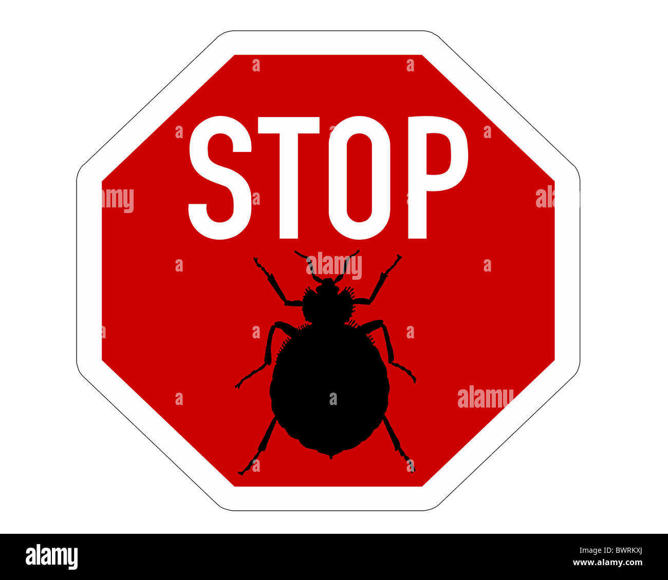 Stop sign for bedbugs Stock Photo - Alamy