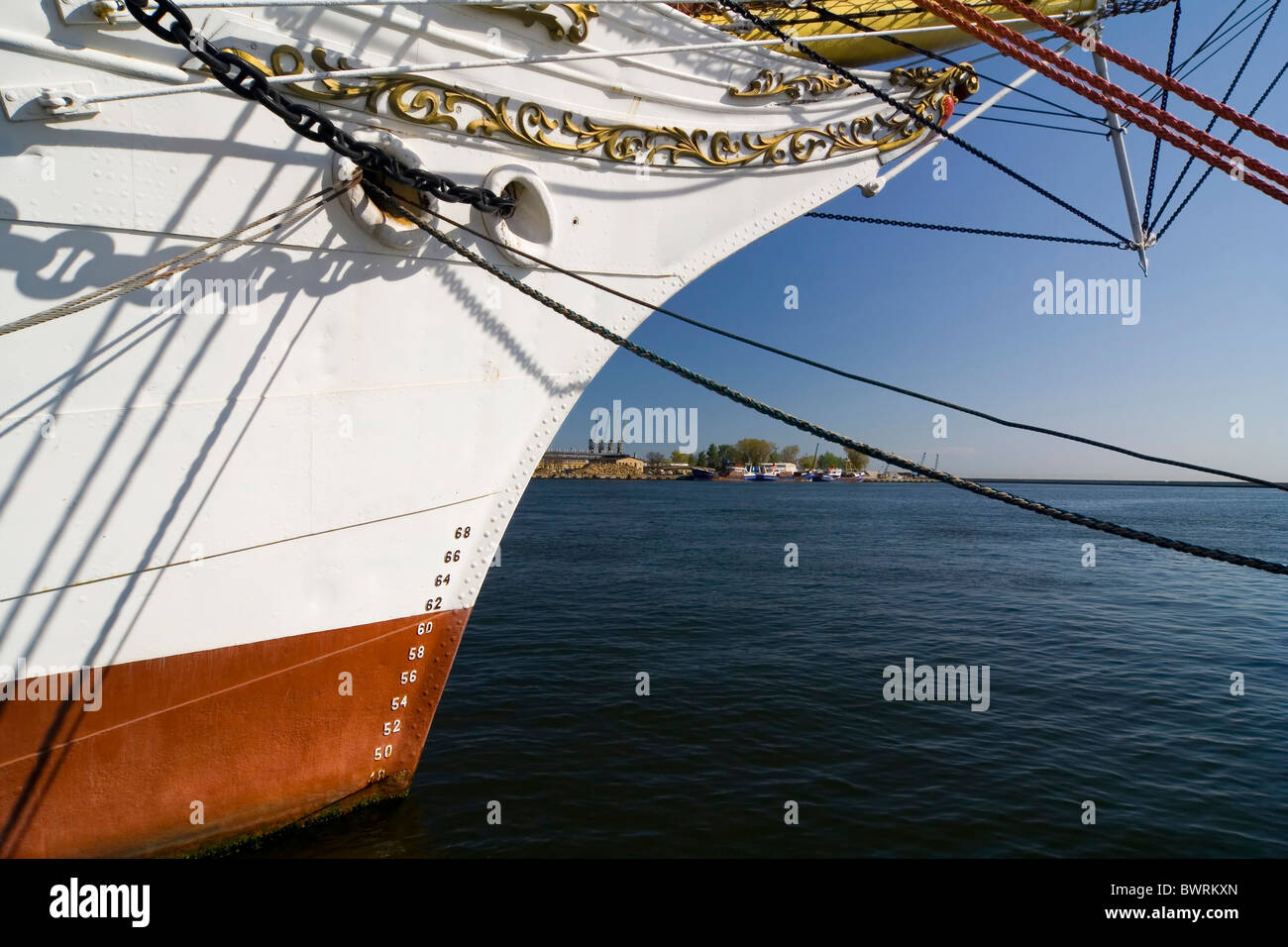 the detail of ship in port Stock Photo - Alamy