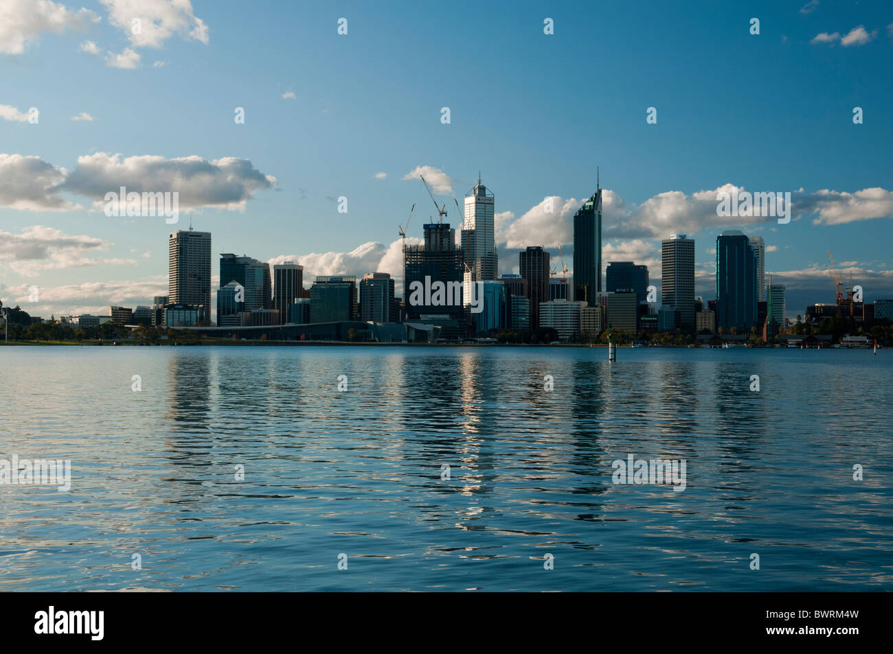 city of Perth reflected in the Swan River Stock Photo - Alamy