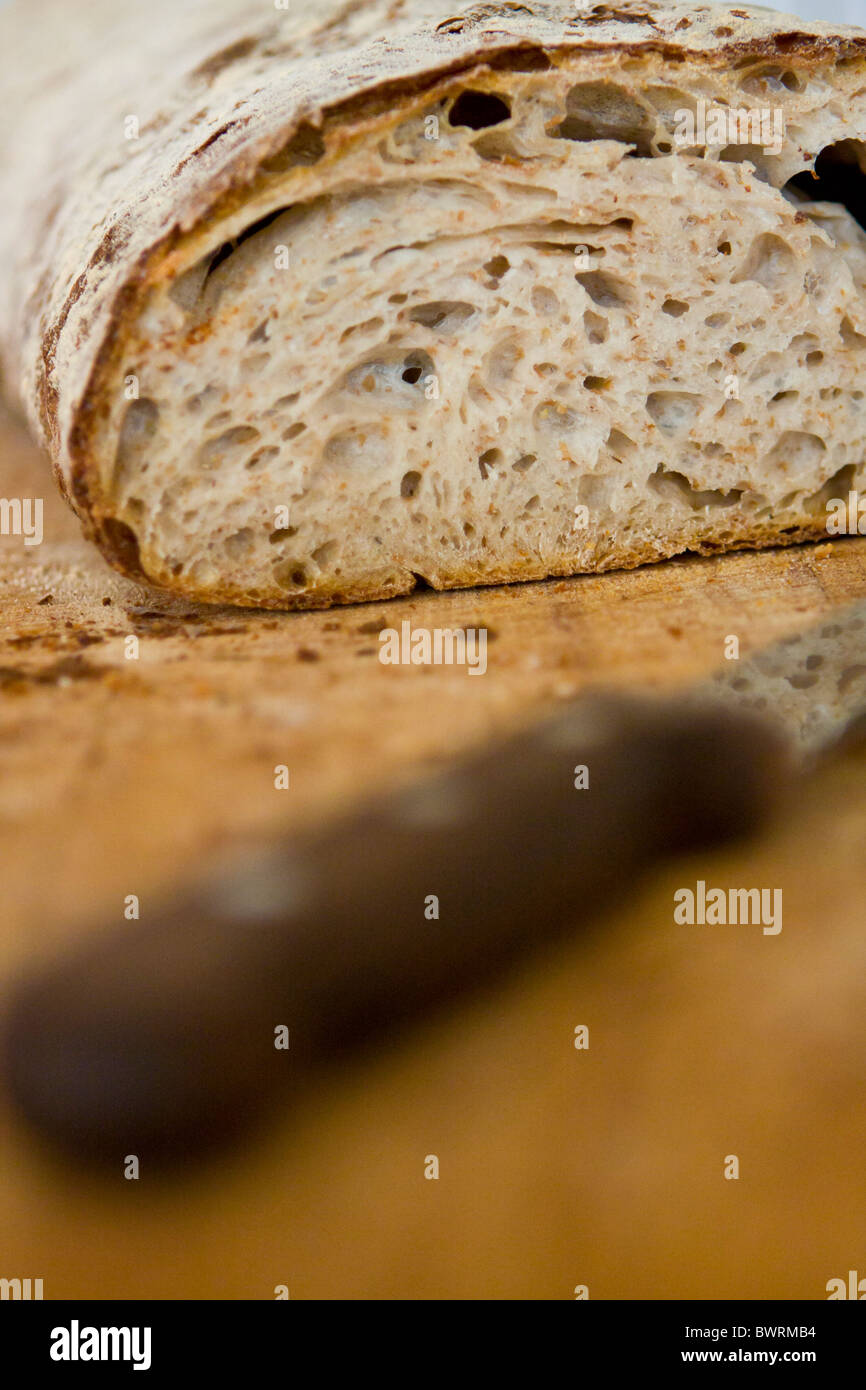 A loaf of rustic bread at Paustian Restaurant in Copenhagen, Denmark ...
