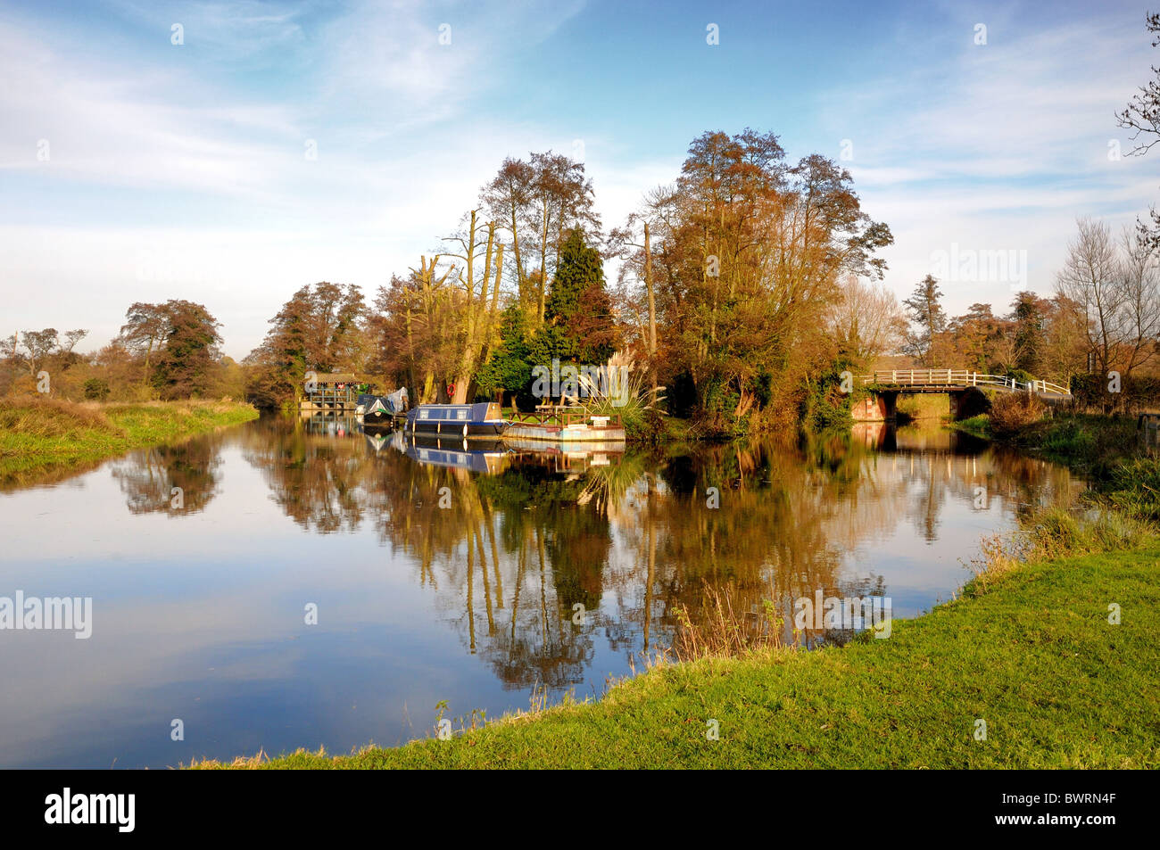 The River Wey navigation canal near Ripley , Surrey Stock Photo - Alamy