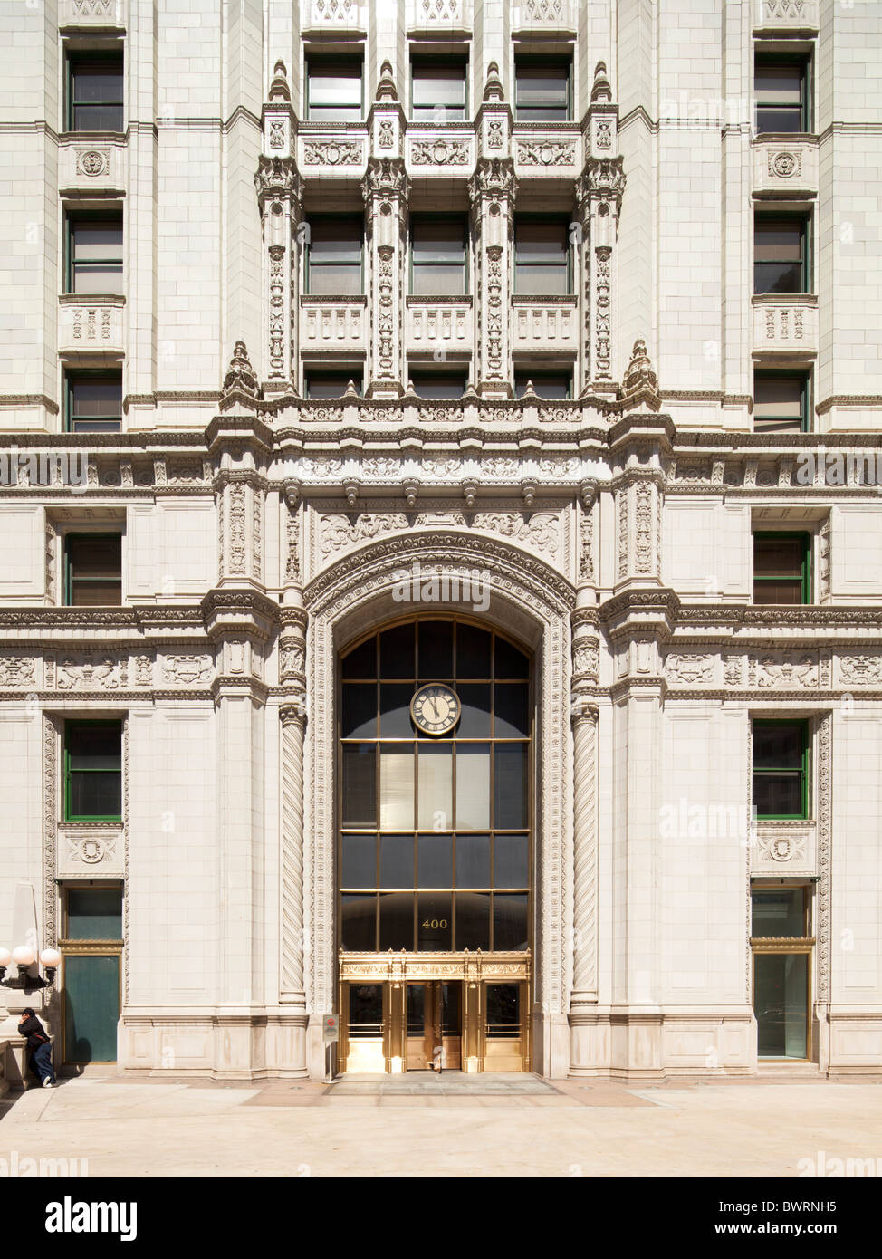 Wrigley Building entrance detail, Chicago, Illinois Stock Photo - Alamy