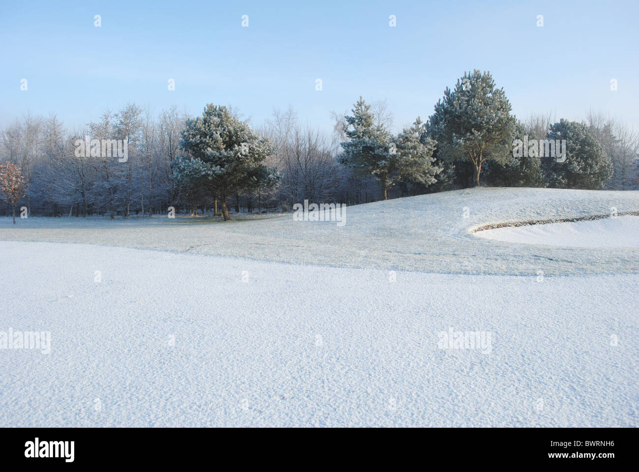 snow on a golf course Stock Photo - Alamy