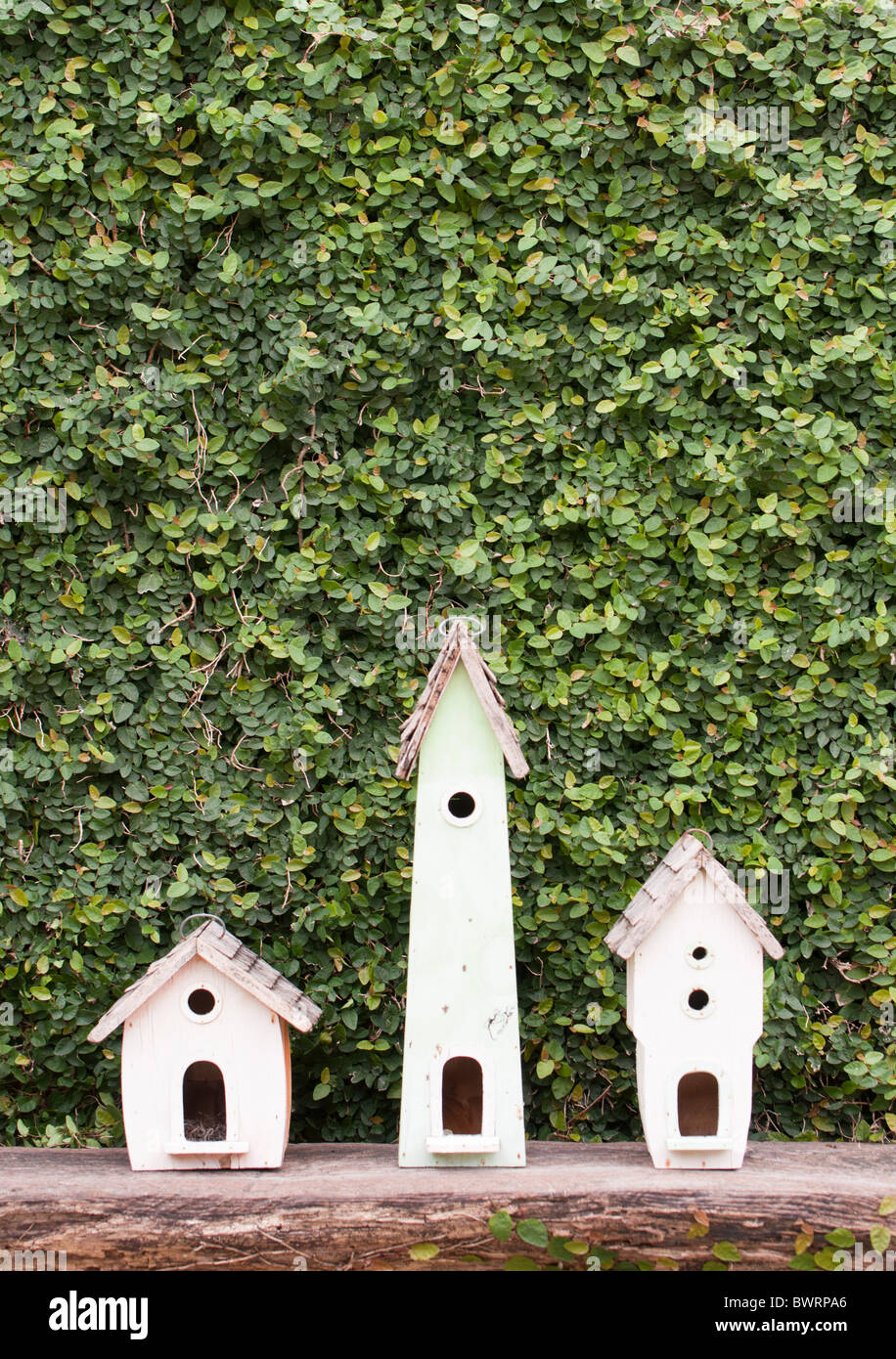 Three bird houses Stock Photo - Alamy