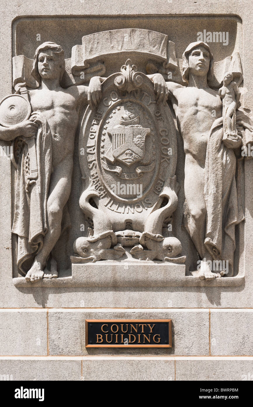 Chicago county building detail, Illinois Stock Photo - Alamy