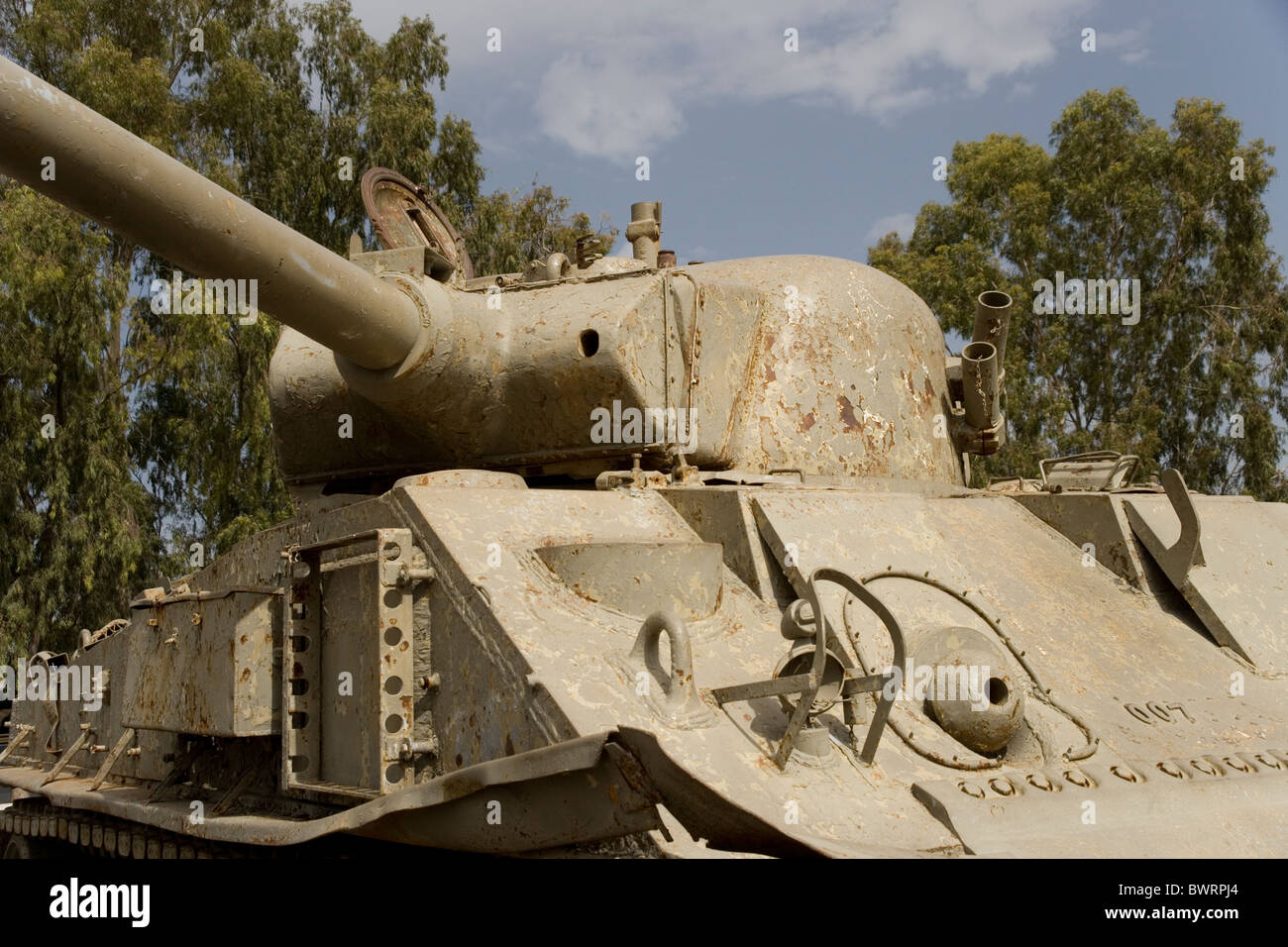 Israeli Sherman tank memorial on the Golan Heights, Israel Stock Photo ...