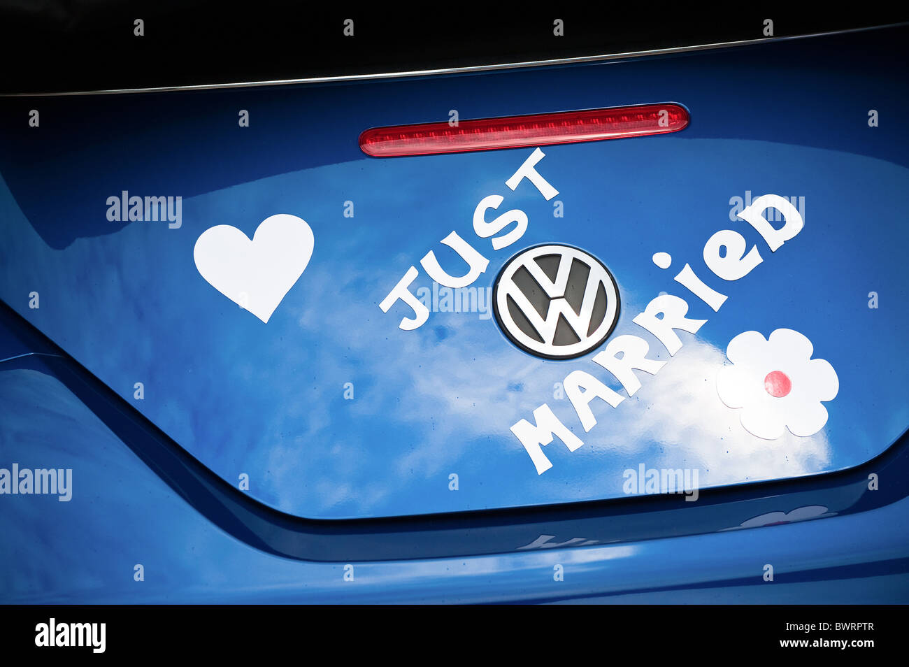 wedding car just married Stock Photo - Alamy