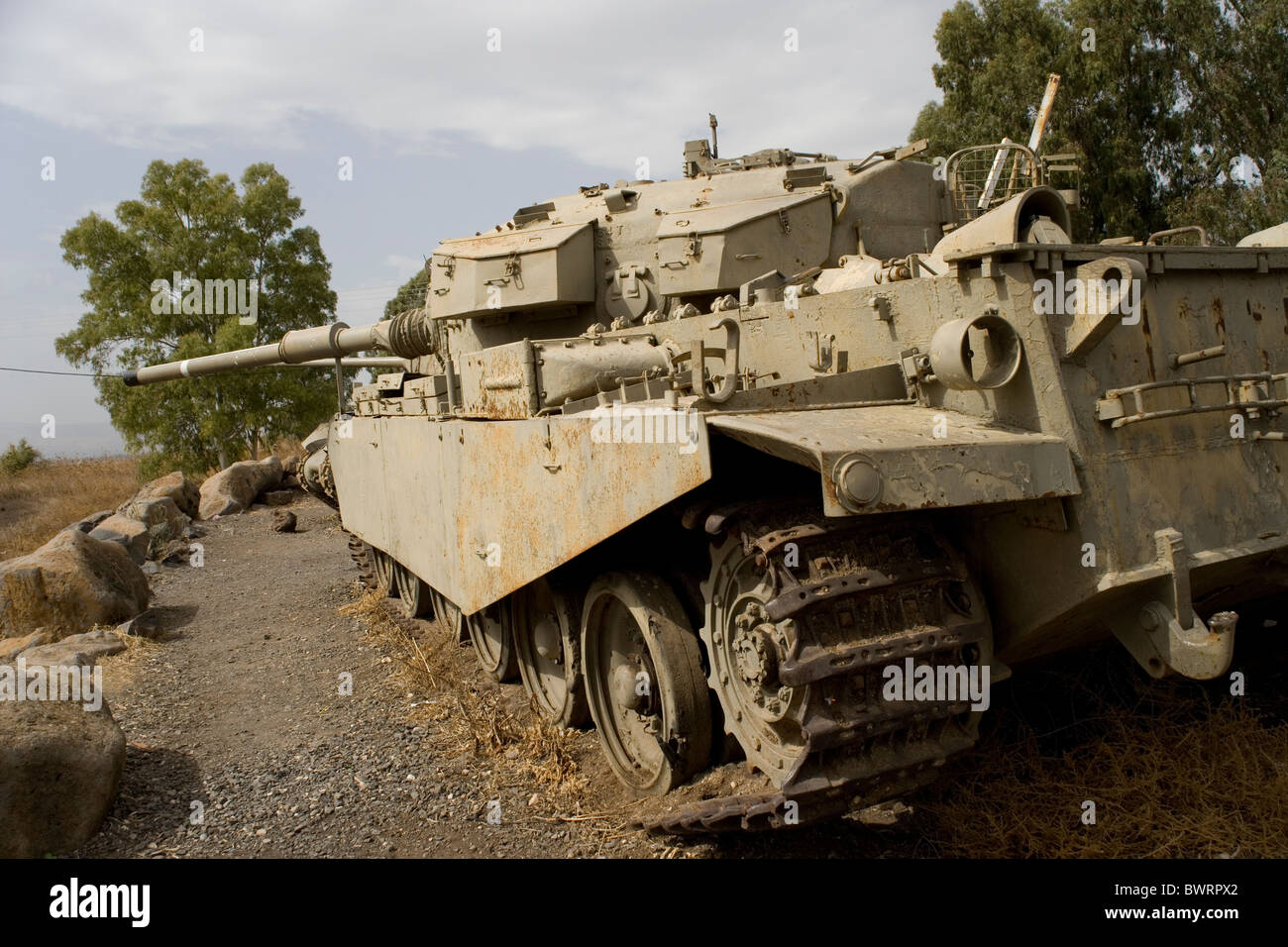 Israeli Centurian tank memorial on the Golan Heights, Israel Stock ...