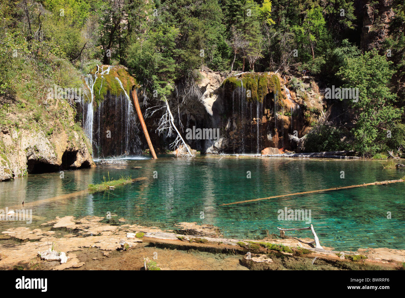 Waterfall at Hanging Lake near Glenwood Springs, Colorado, USA Stock ...