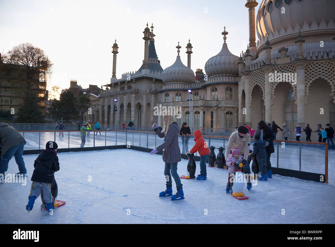 England, East Sussex, Brighton, Royal Pavilion Ice Rink, children's ...