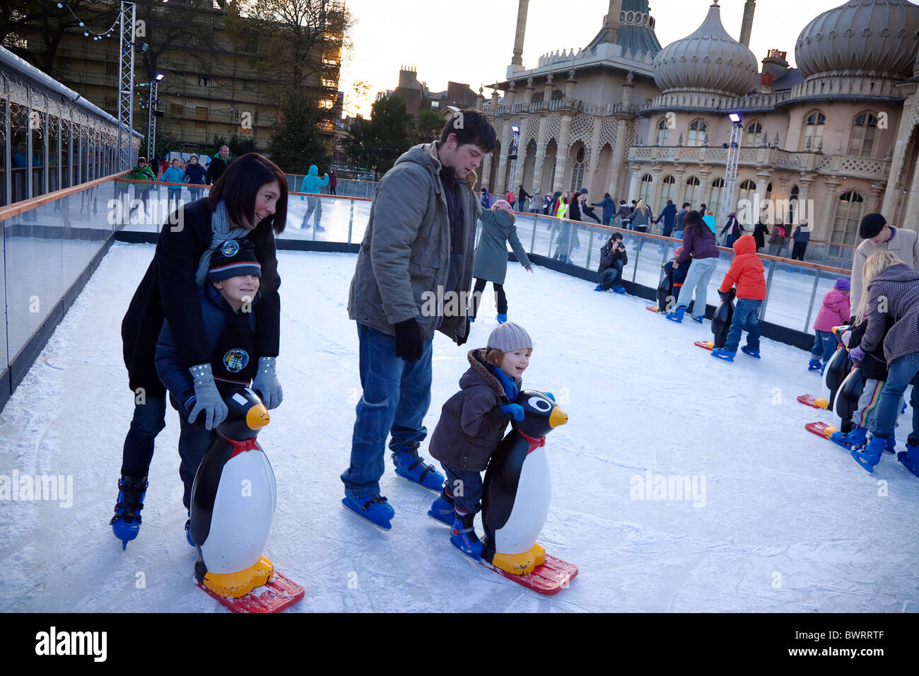 England, East Sussex, Brighton, Royal Pavilion Ice Rink, children's ...
