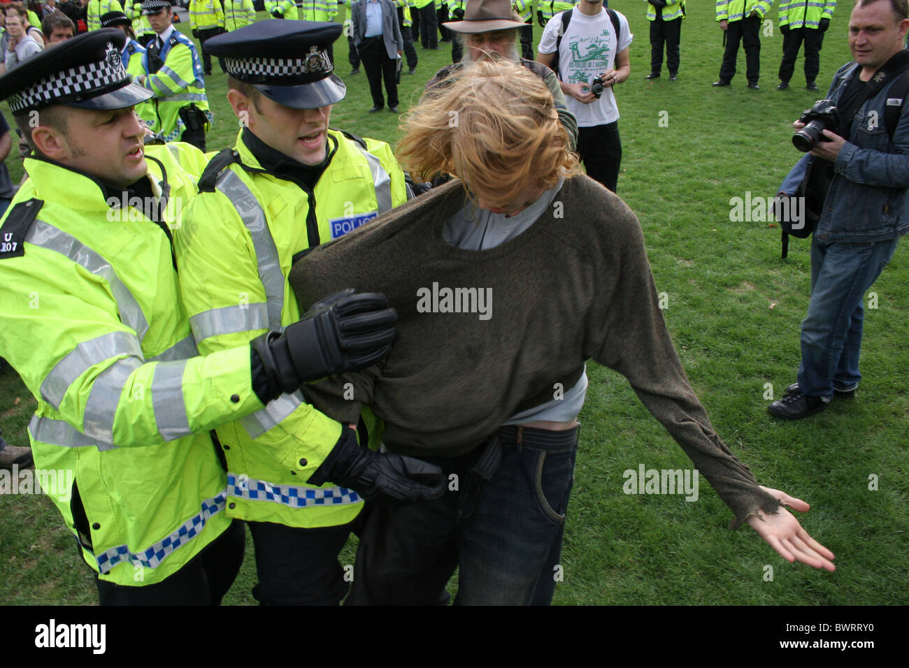 Student being arrested outside Westminster, London United Kingdom Stock ...