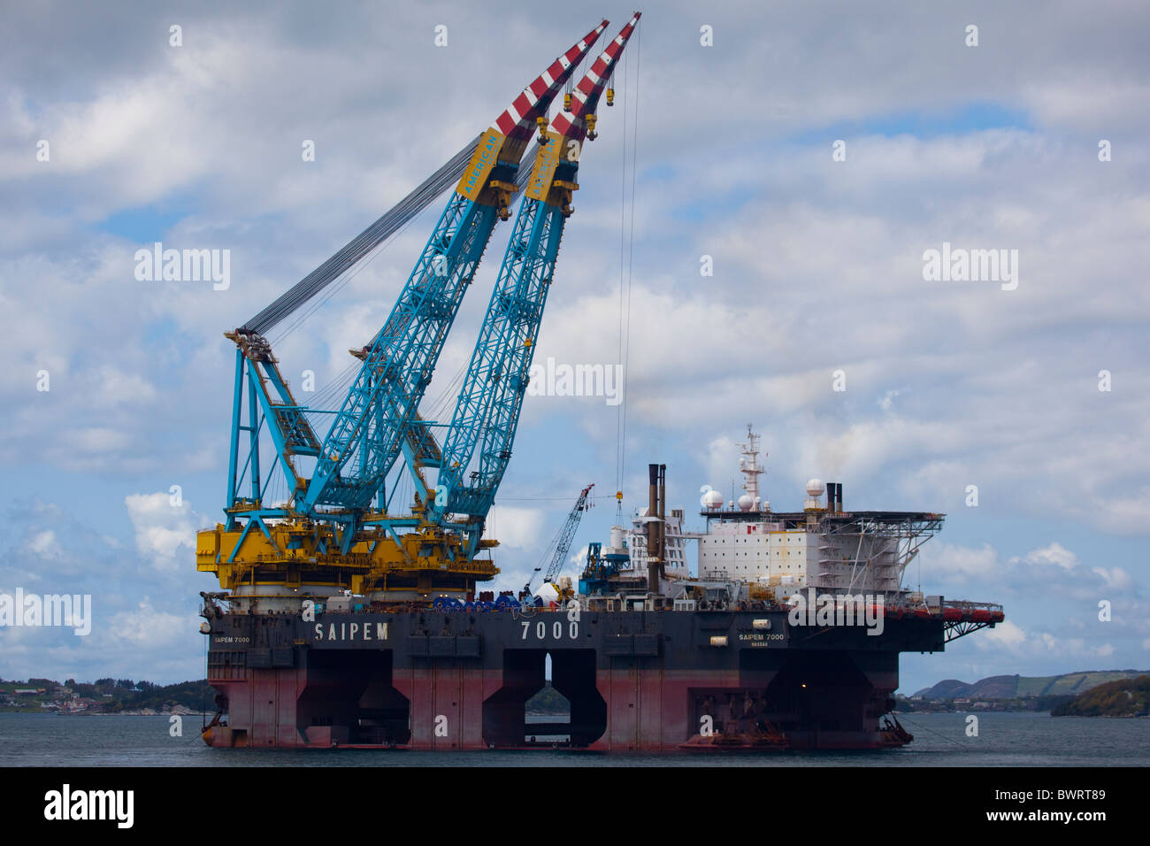 Saipem 7000, the giant floating crane, near Stavanger, Norway Stock ...