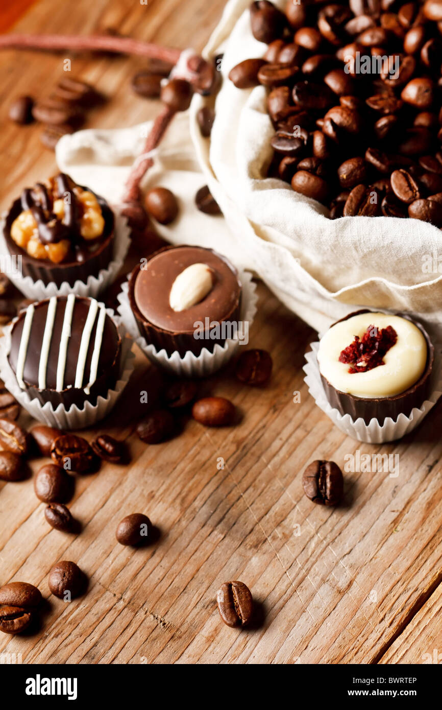 chocolate sweets with coffee beans Stock Photo - Alamy