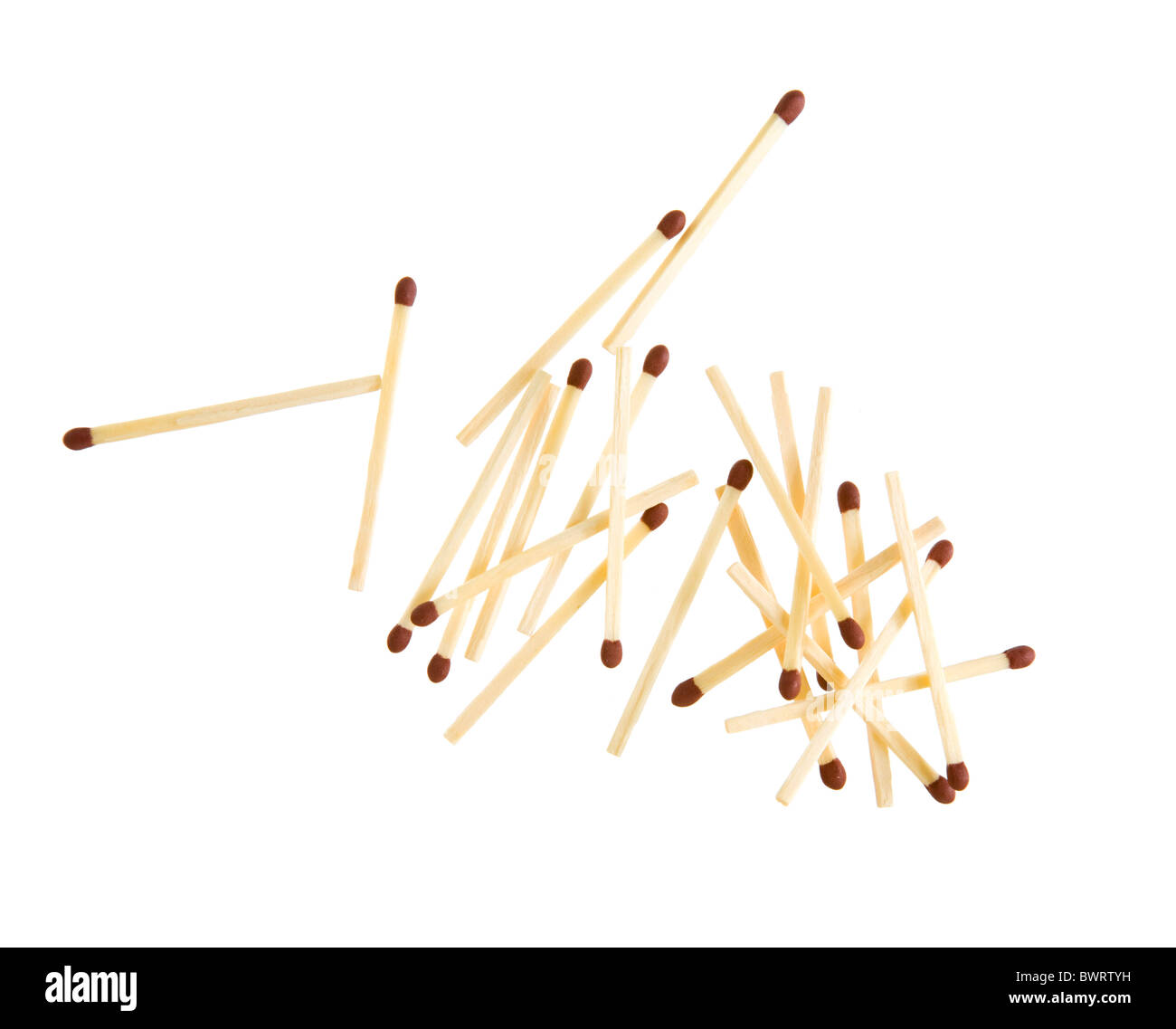 handful of matchsticks isolated on white background Stock Photo - Alamy
