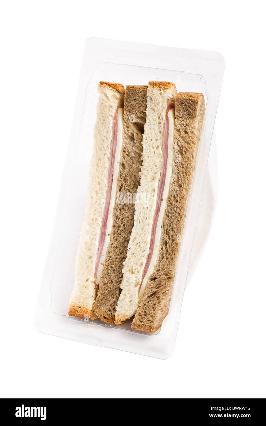 ham sandwich on white background Stock Photo - Alamy