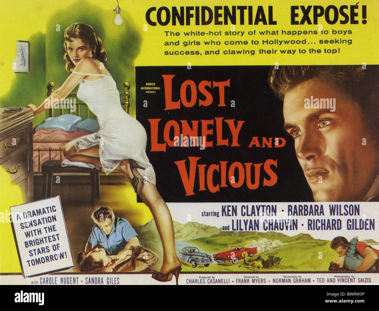 LOST LONELY AND VICIOUS Poster for 1959 Howco International film with ...