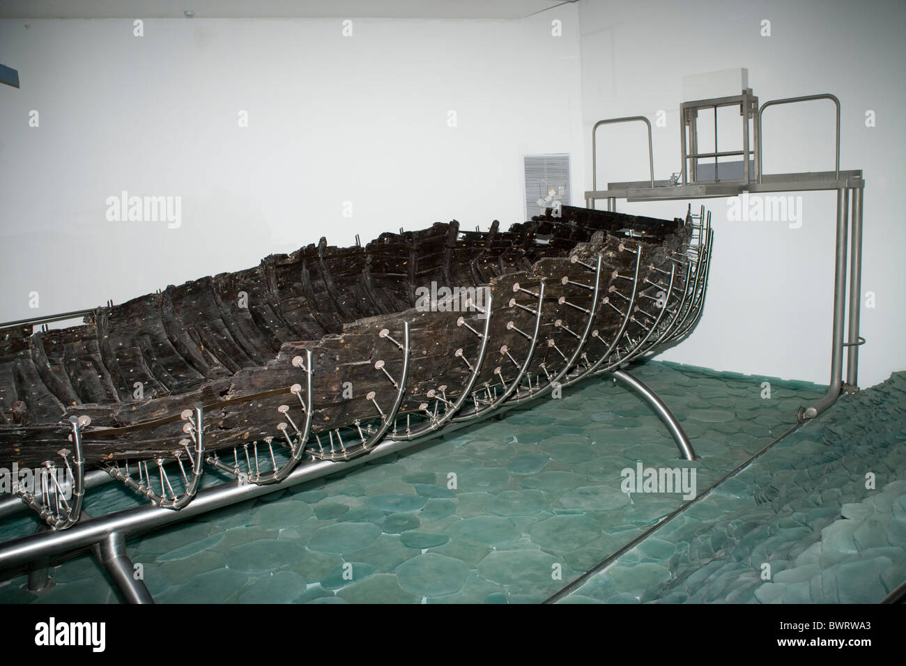 The Ancient Galilee Boat at the Yigal Allon Centre by the Kibbutz ...
