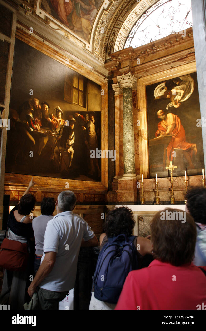 Caravaggio's paintings at San Luigi dei Francesi church, rome Stock ...