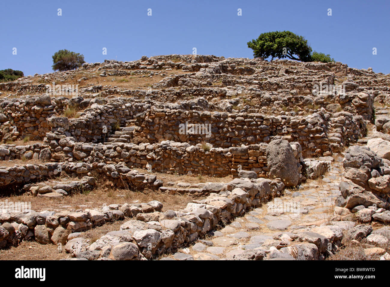Gournia, Minoan archaeological site, Crete, Greece, Europe Stock Photo ...