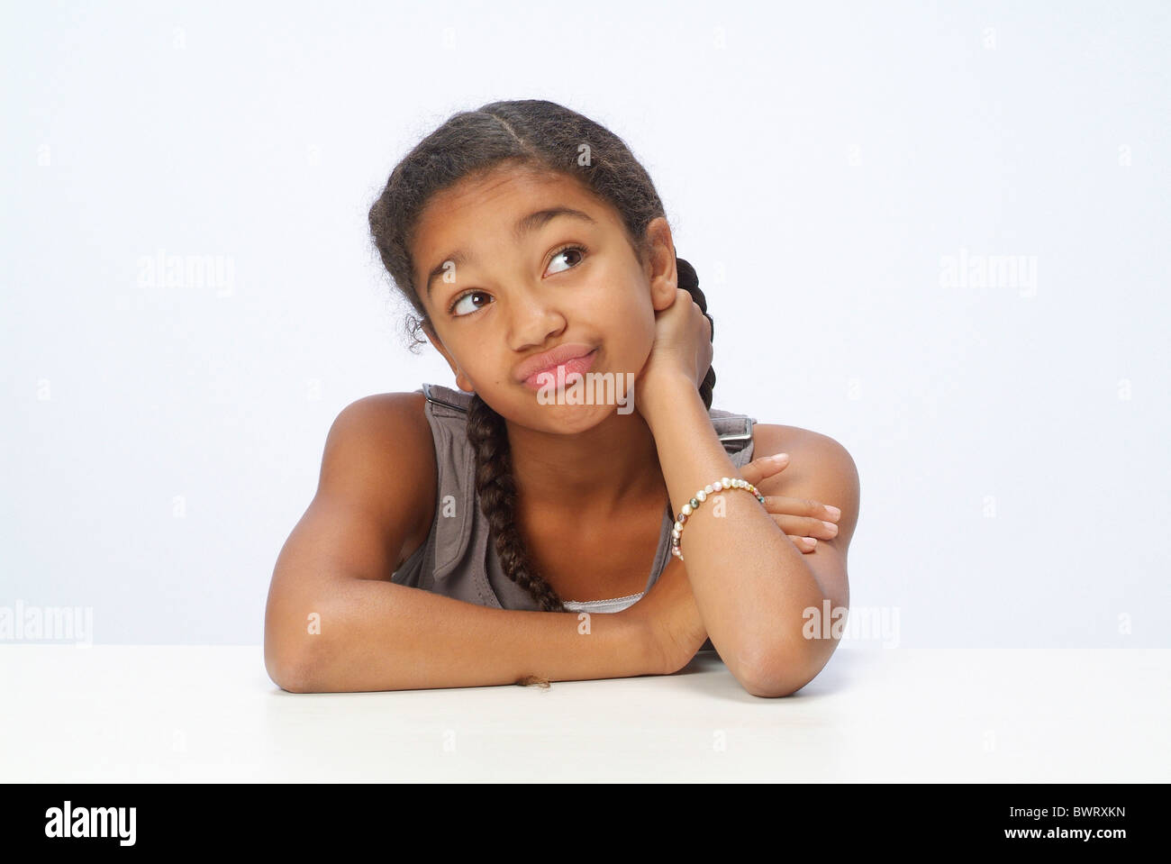 Teen girl thinking portrait hi-res stock photography and images - Alamy