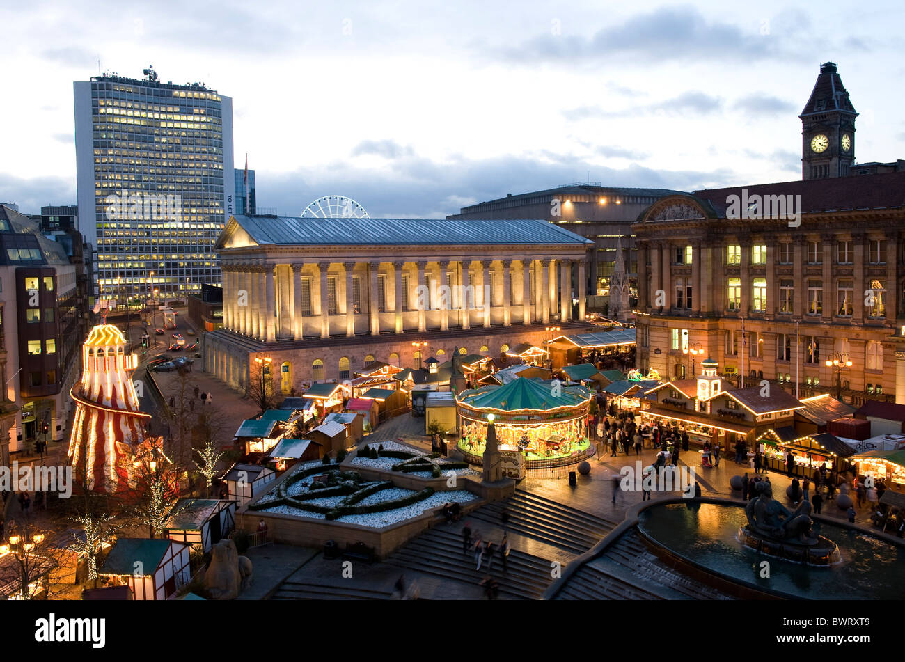 The Frankfurt German Christmas market in Birmingham England UK. This is ...