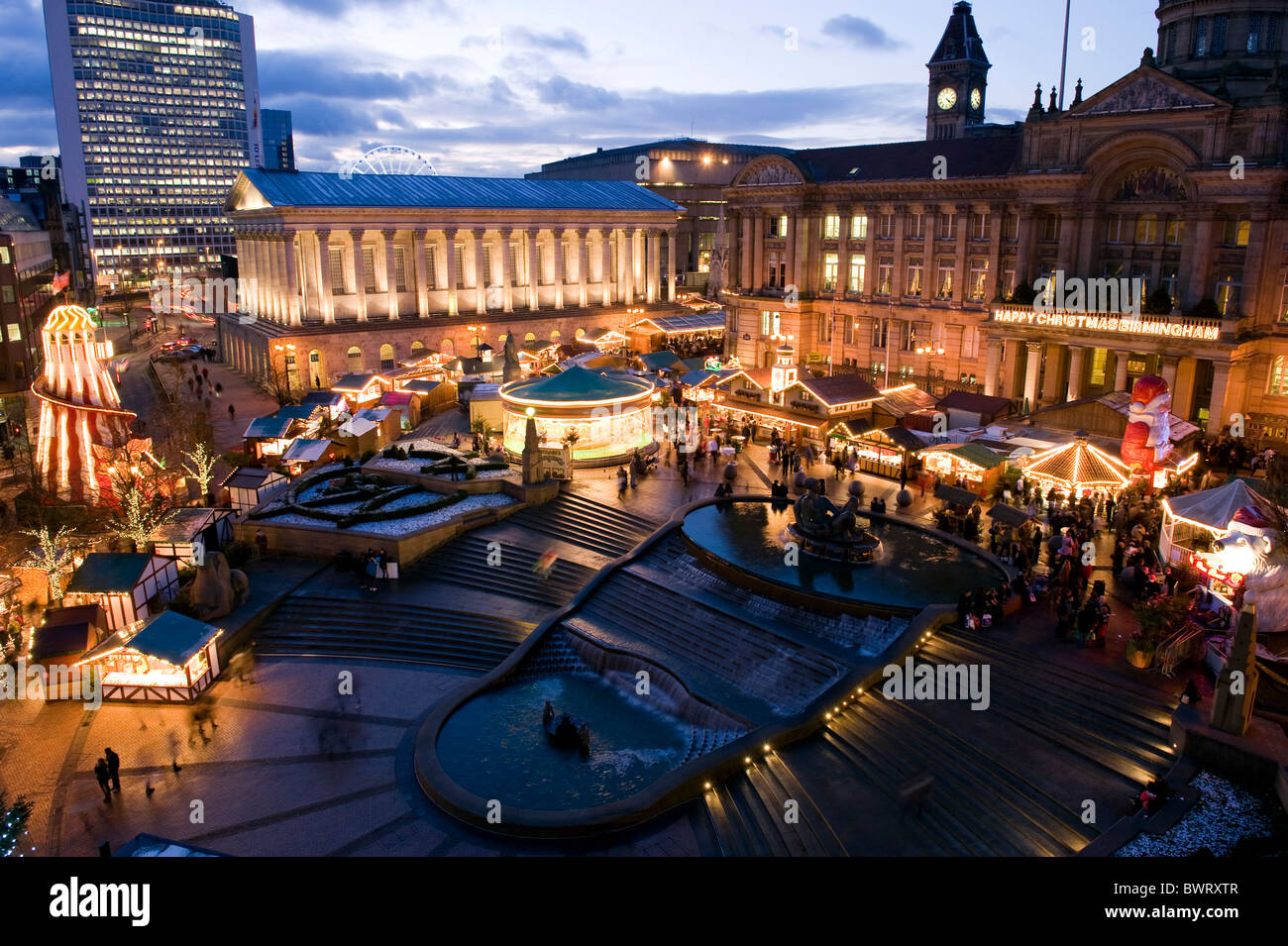 The Frankfurt German Christmas market in Birmingham England UK. This is ...