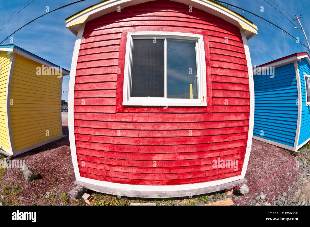 Colorful beach huts, Cavendish, Trinity Bay, Avalon Peninsula ...