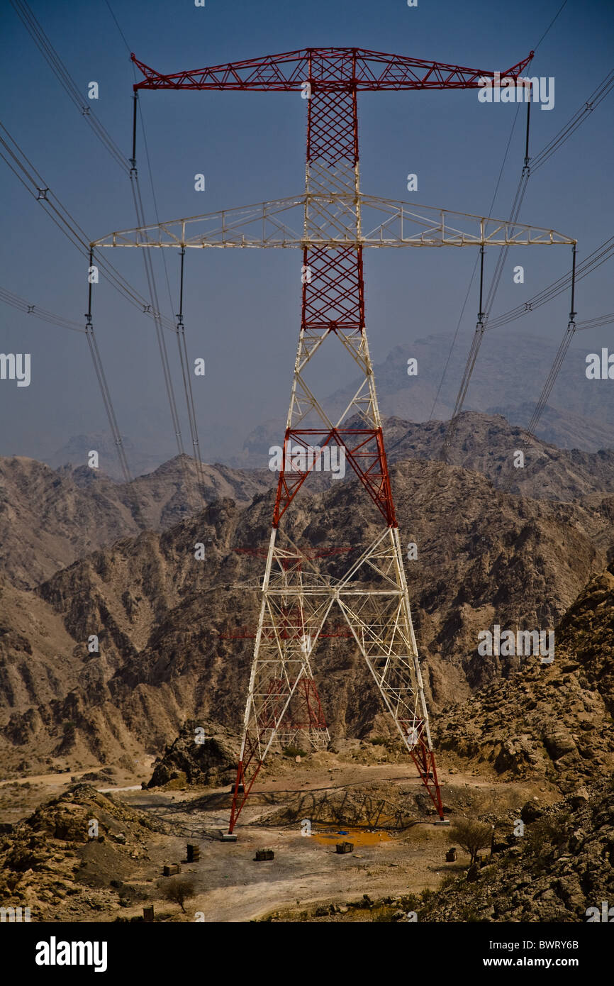power plant electricity pylons pylon cable line Stock Photo - Alamy