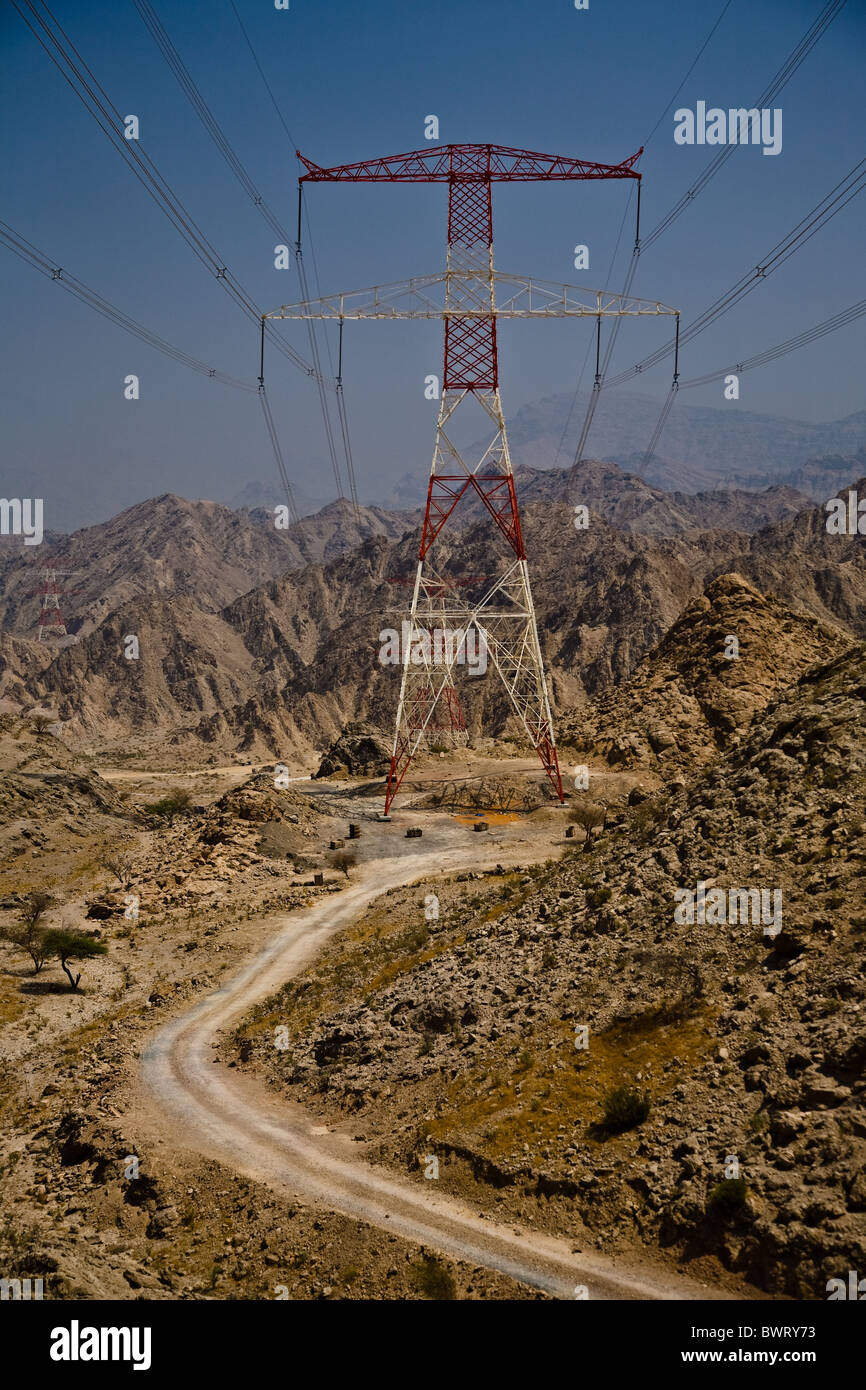 power plant electricity pylons pylon cable line Stock Photo - Alamy