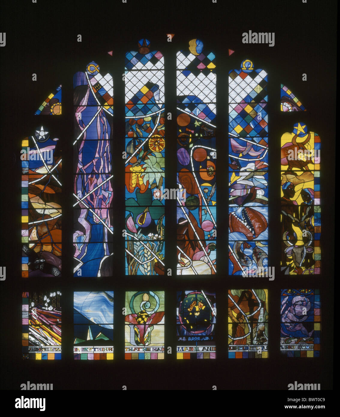 Chester Cathedral the refectory window of 2001 by Ros Grimshaw ...