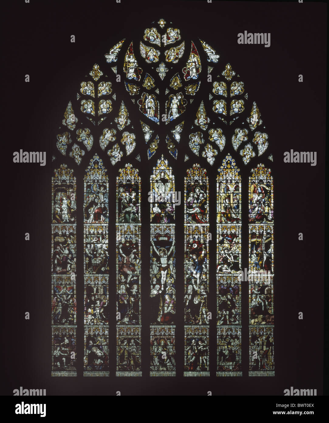 Chester Cathedral south transept window Stock Photo - Alamy