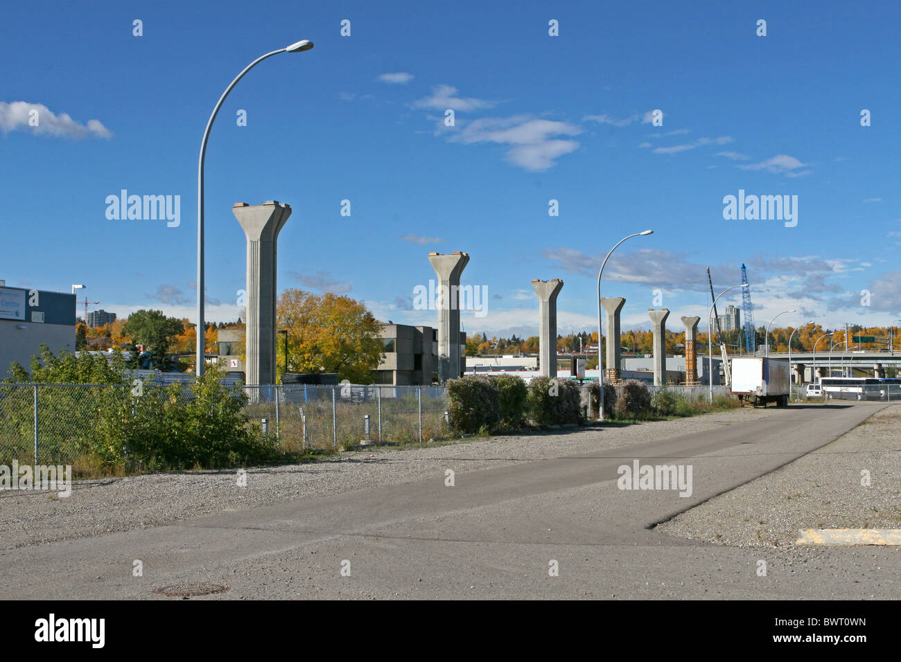 Construction of the west leg of the Light Rail Transit system in ...