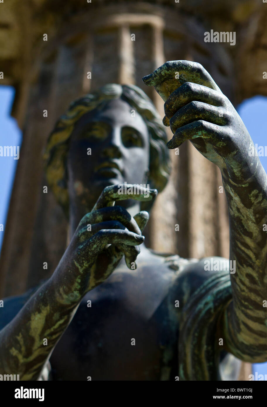Statue of Apollo as an archer, Temple of Apollo, Pompeii Stock Photo ...