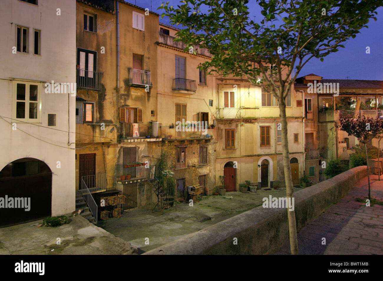 Italian village called Tropea at night, Calabria, Italy Stock Photo - Alamy