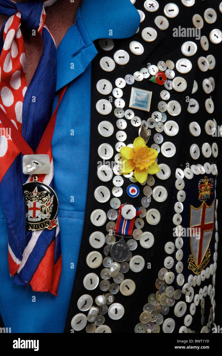 Traditional Pearly Kings Jacket Coat London UK Europe Stock Photo - Alamy