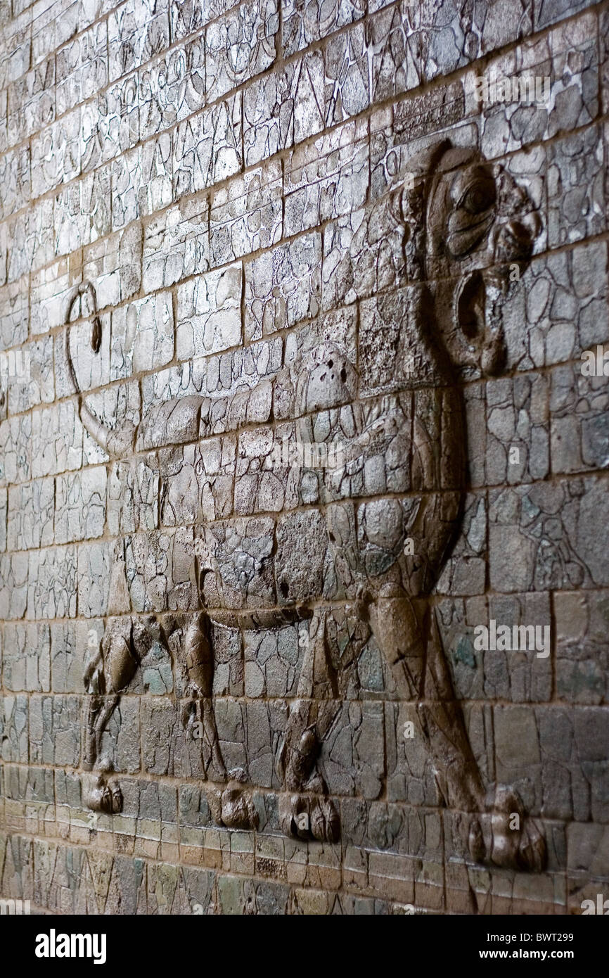 Lion Relief from the palace of Darius I, The Louvre, Paris Stock Photo ...