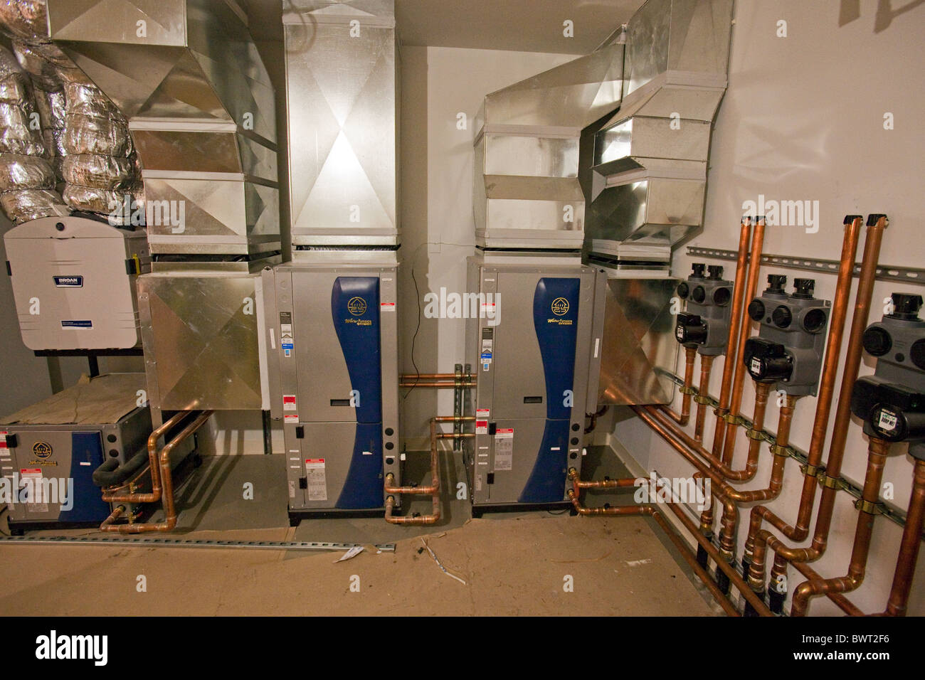 Geothermal Heat Pump in new residential construction building ...