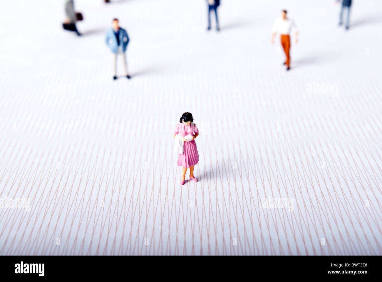 miniature woman alone Stock Photo - Alamy