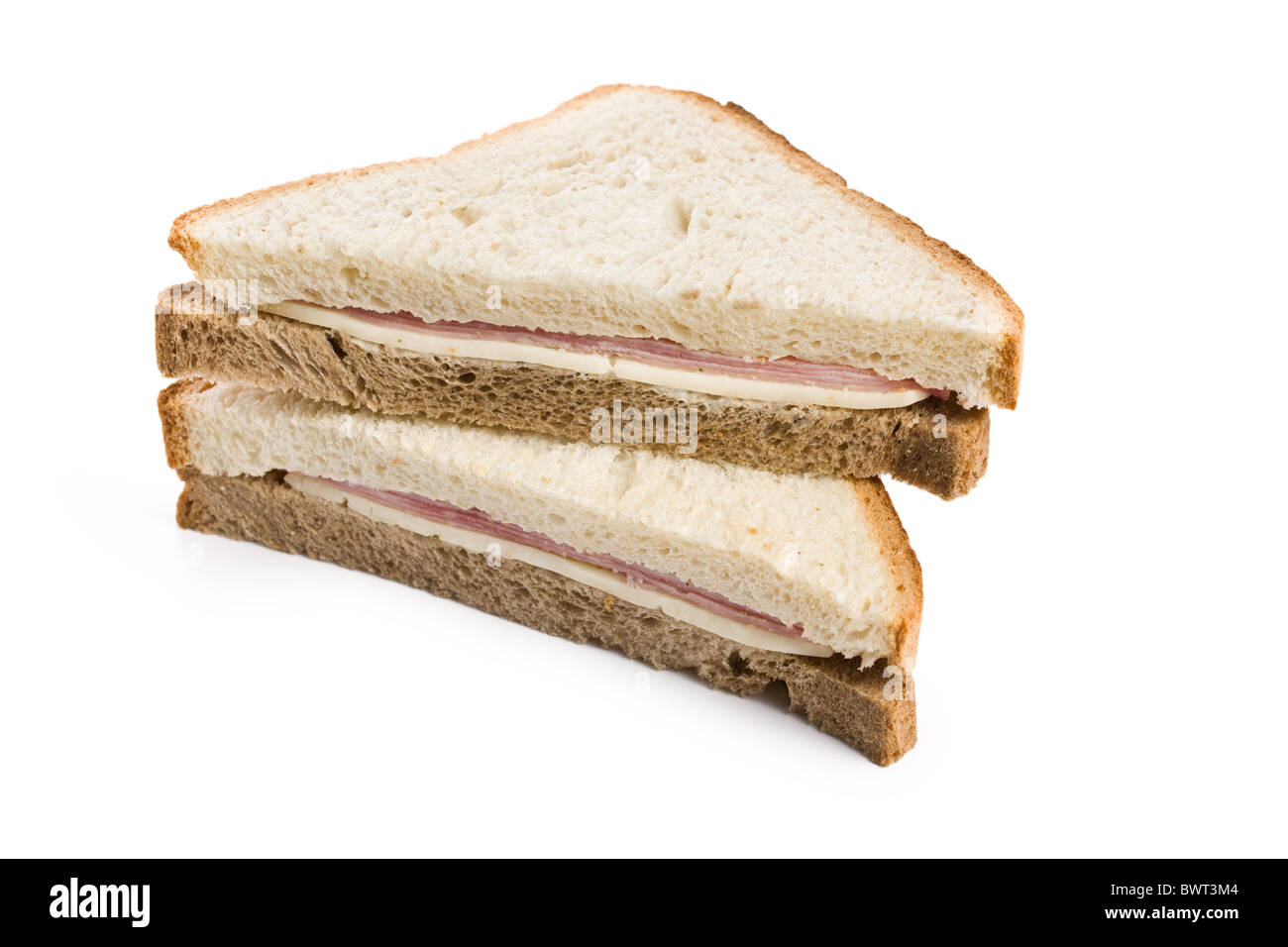 ham sandwich on white background Stock Photo - Alamy