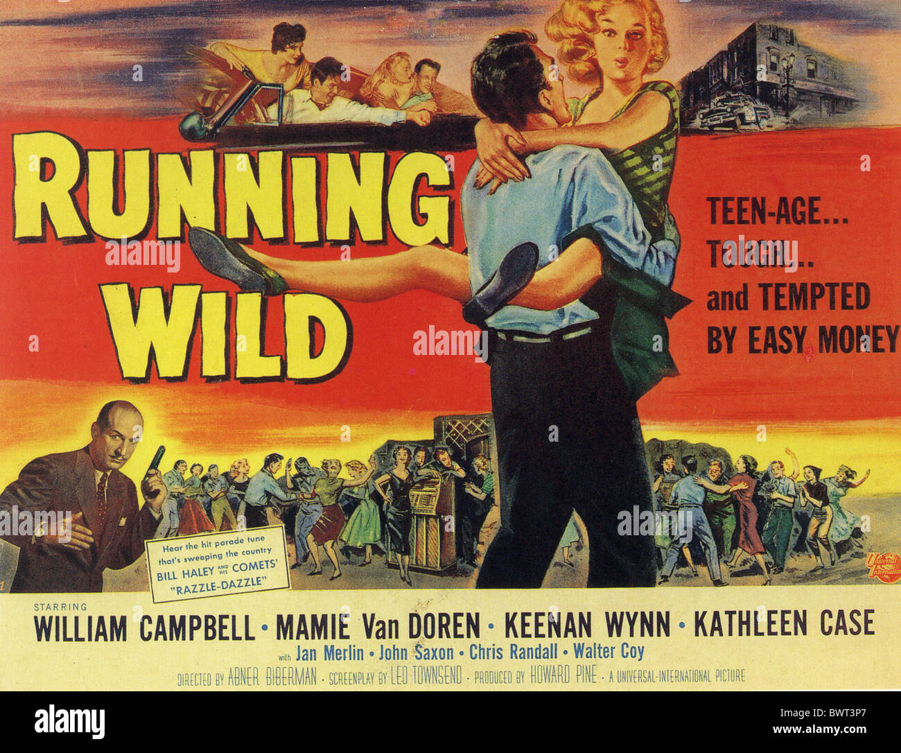 RUNNING WILD Poster for 1955 Universal film with Mamie van Doren Stock ...