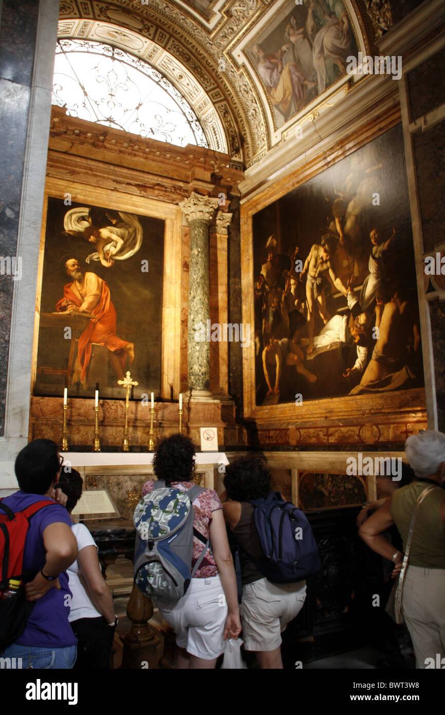 Caravaggio's paintings at San Luigi dei Francesi church, rome Stock ...