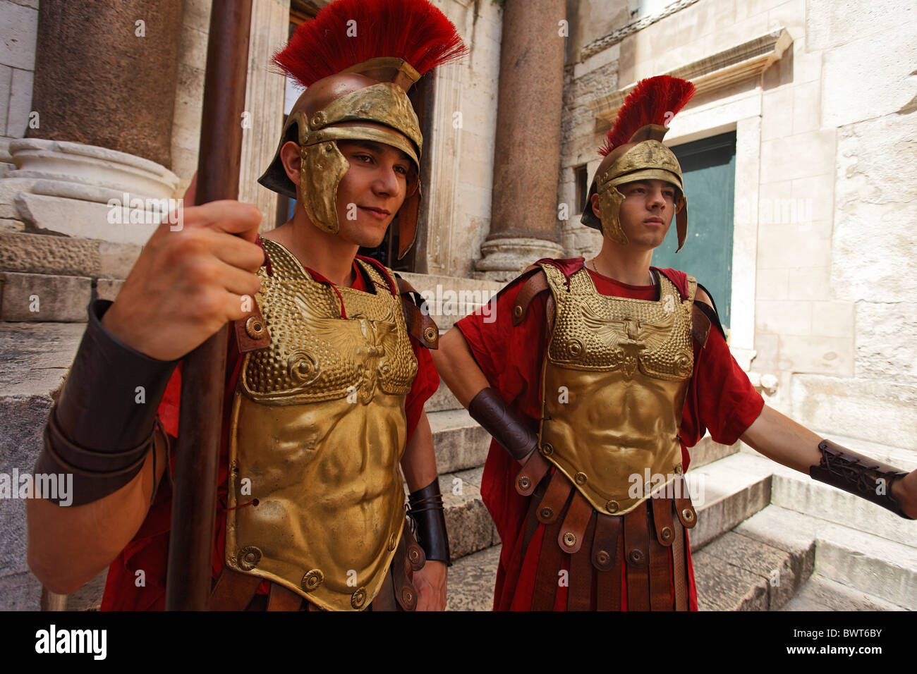 Roman guard, Diocletian's Palace, Split, Split-Dalmatia, Croatia Stock ...