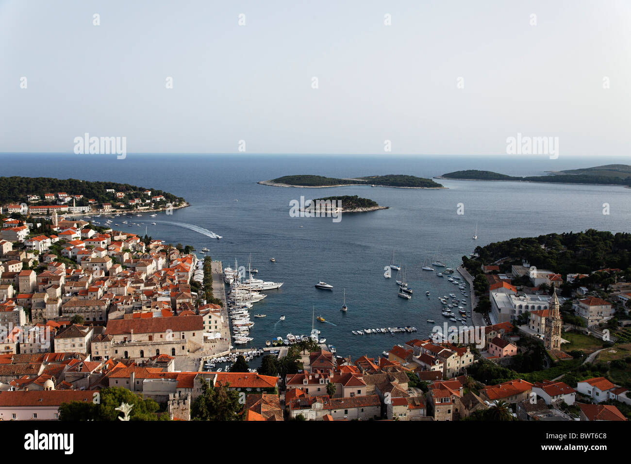 Cityscape, old town, Hvar Town, Hvar, Split-Dalmatia, Croatia Stock ...
