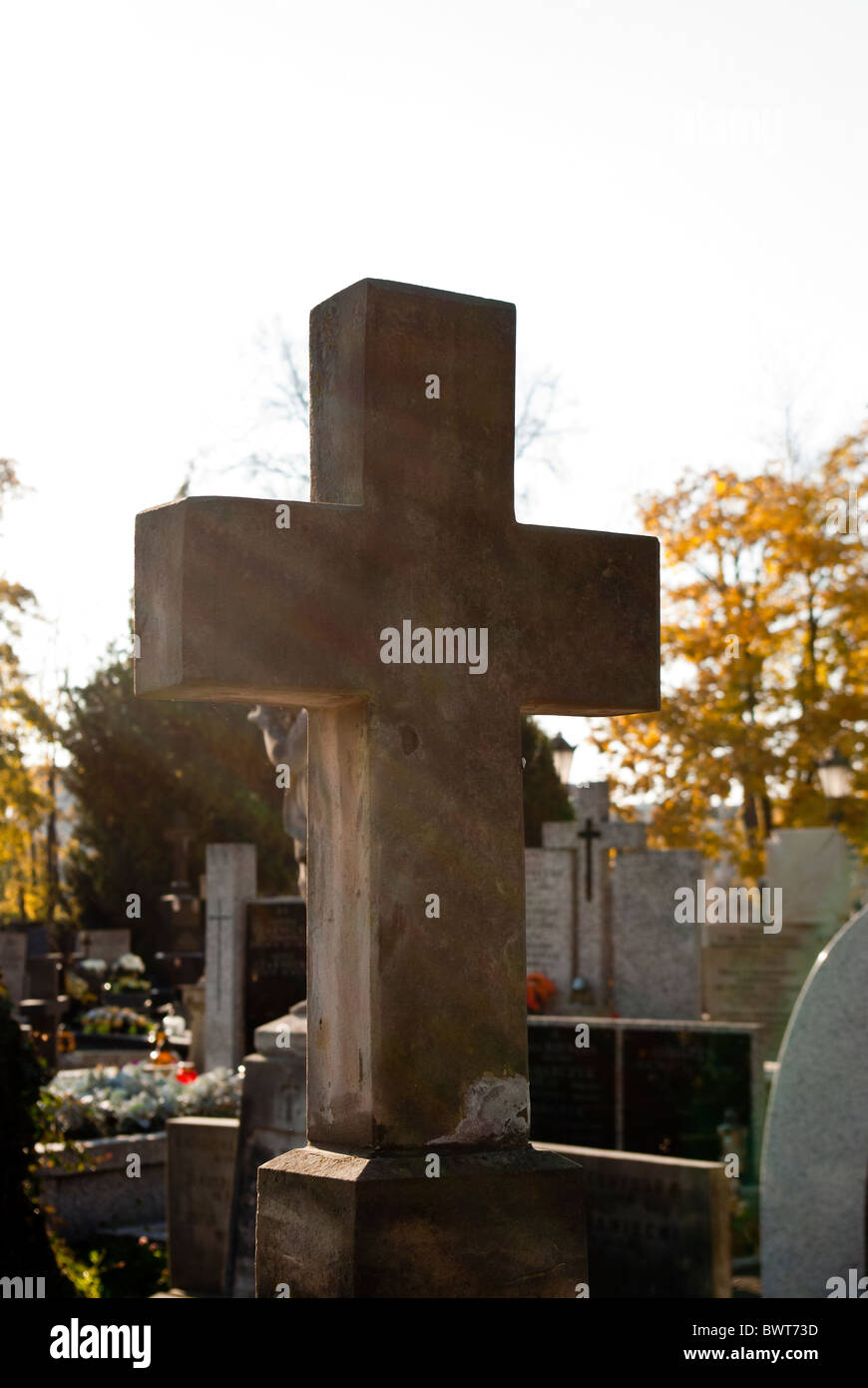 cross on the cementary in sun Stock Photo - Alamy