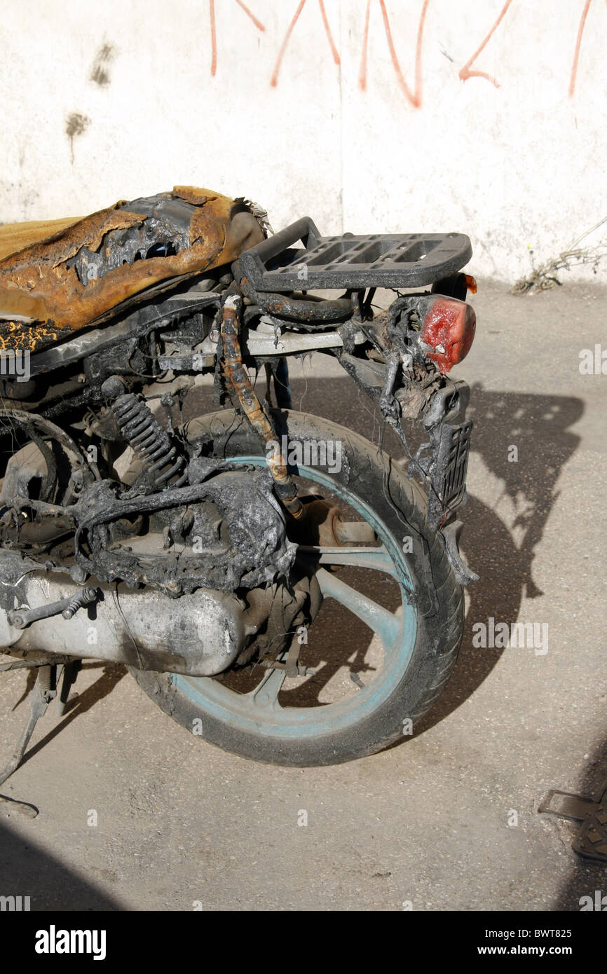 fire destroyed scooter motorbike in arson attack Stock Photo - Alamy